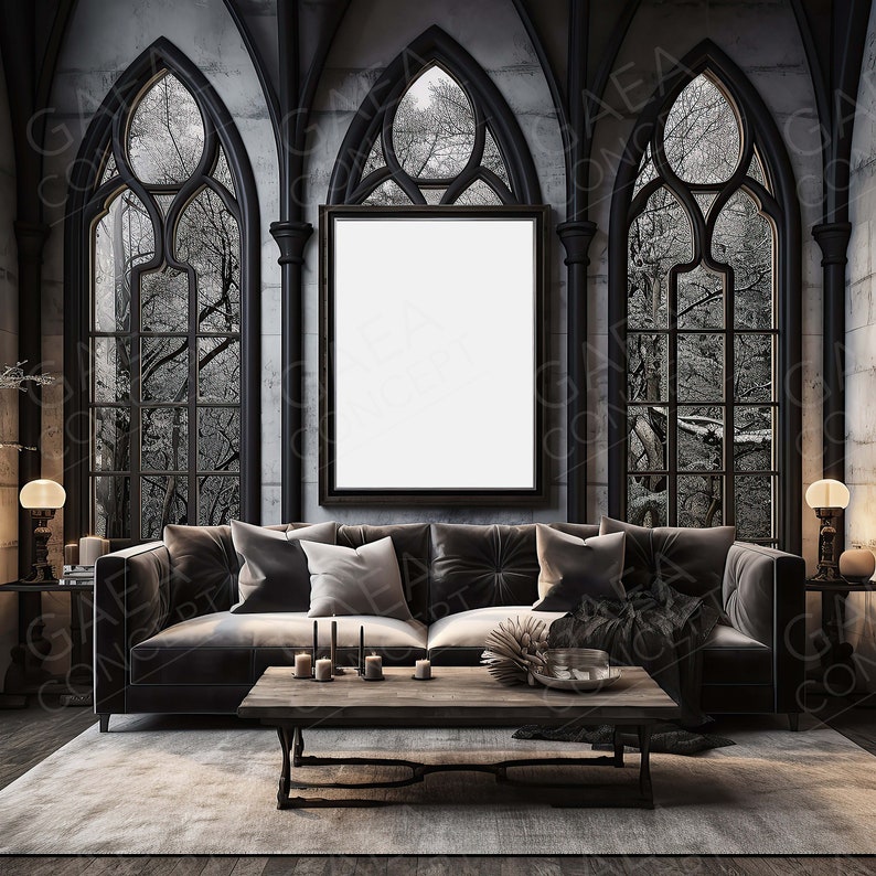 Gothic Style Single Black Frame Mockup Gothic Digital Mockup - Etsy