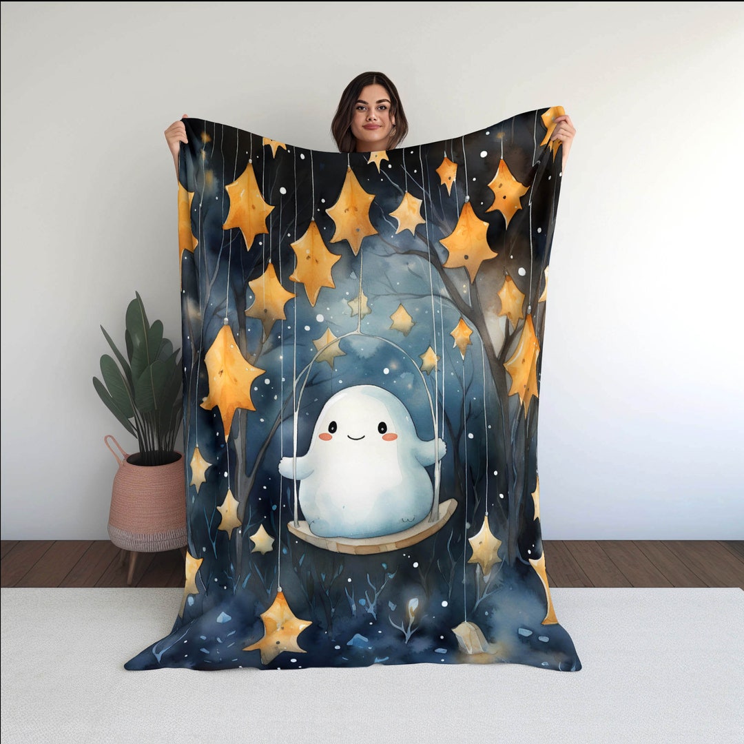 Swinging Cute Ghost Cozy and Warm Halloween Fall Season - Etsy