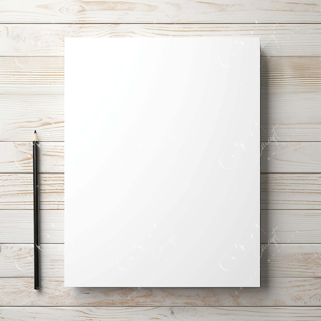 Blank Work Sheet Paper Mockup, Minimal Digital Mockup, Paper Art ...