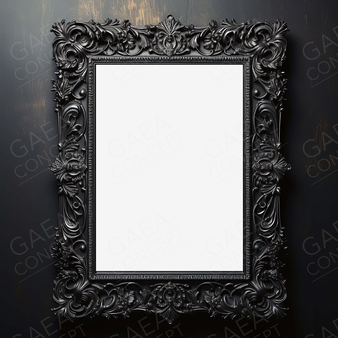Single Gothic Style Black Frame Mockup, Gothic Digital Mockup, Framed ...