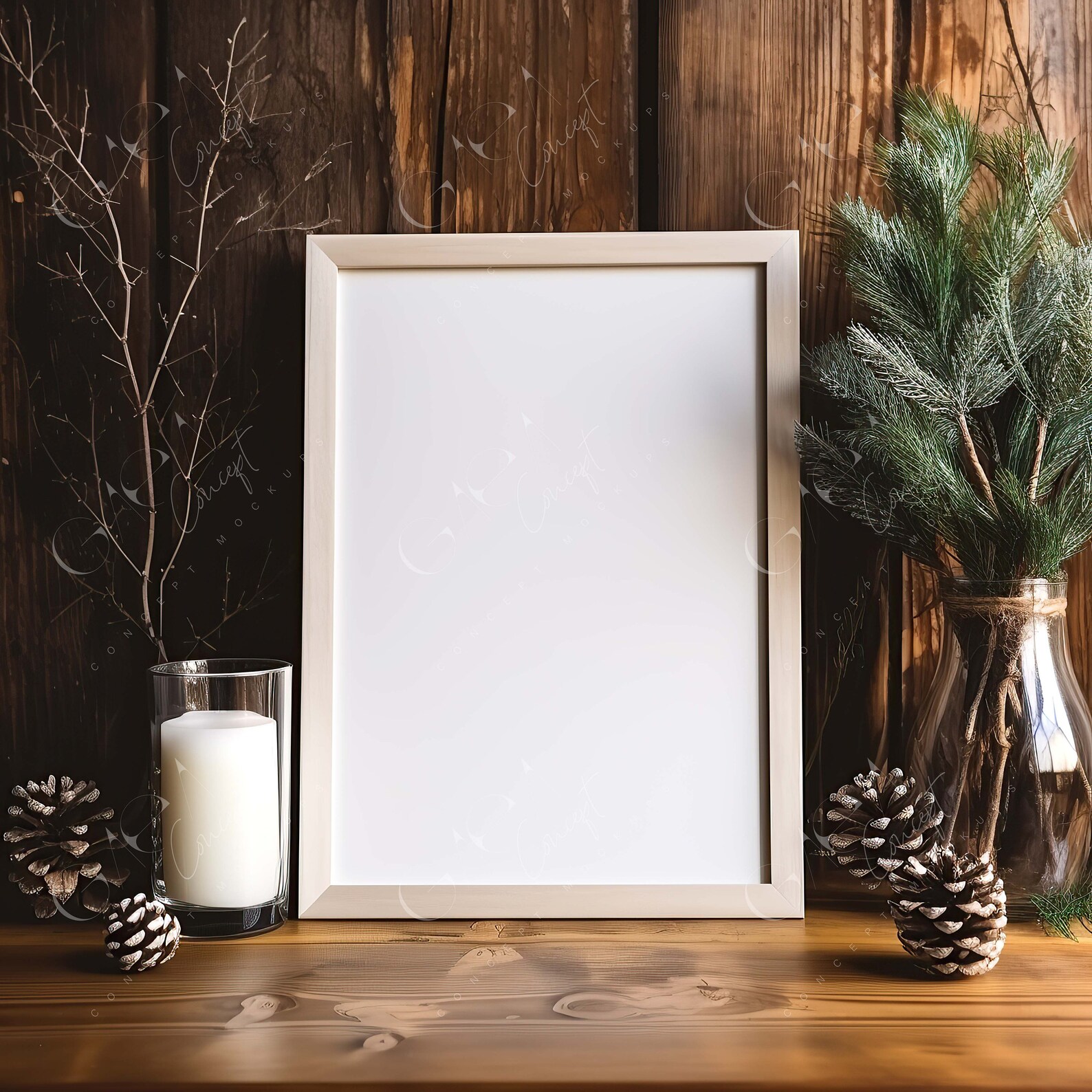 Christmas Morning Concept White Ash Frame Mockup, Digital Mockup ...