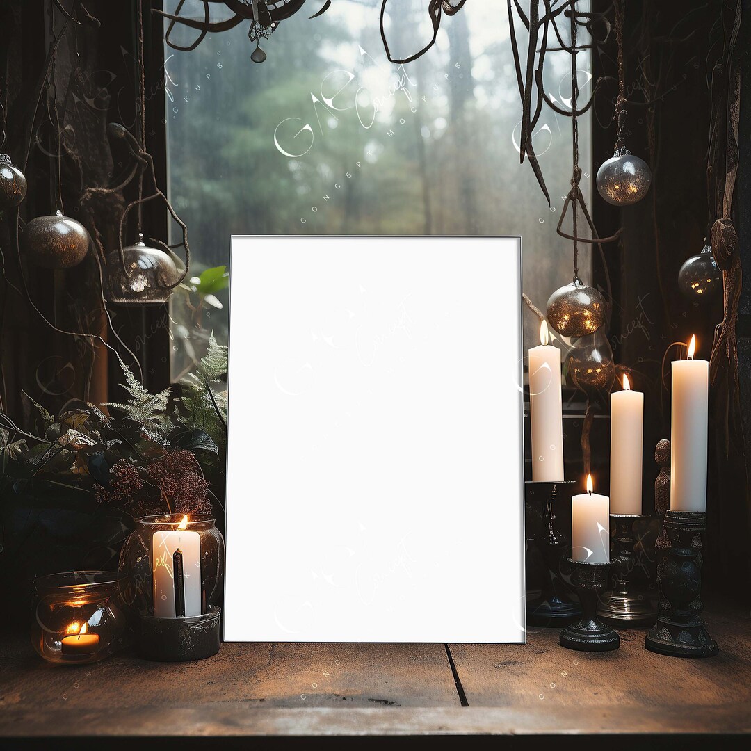 Romantic Victorian Concept Frame Mockup, Halloween Gothic Digital ...