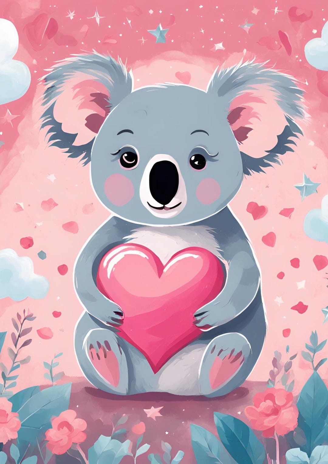 Koala Valentine's Day Card, Greeting Cards, Happy Valentine's Day ...
