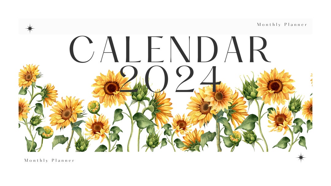 Sunflower Monthly Planner - Etsy