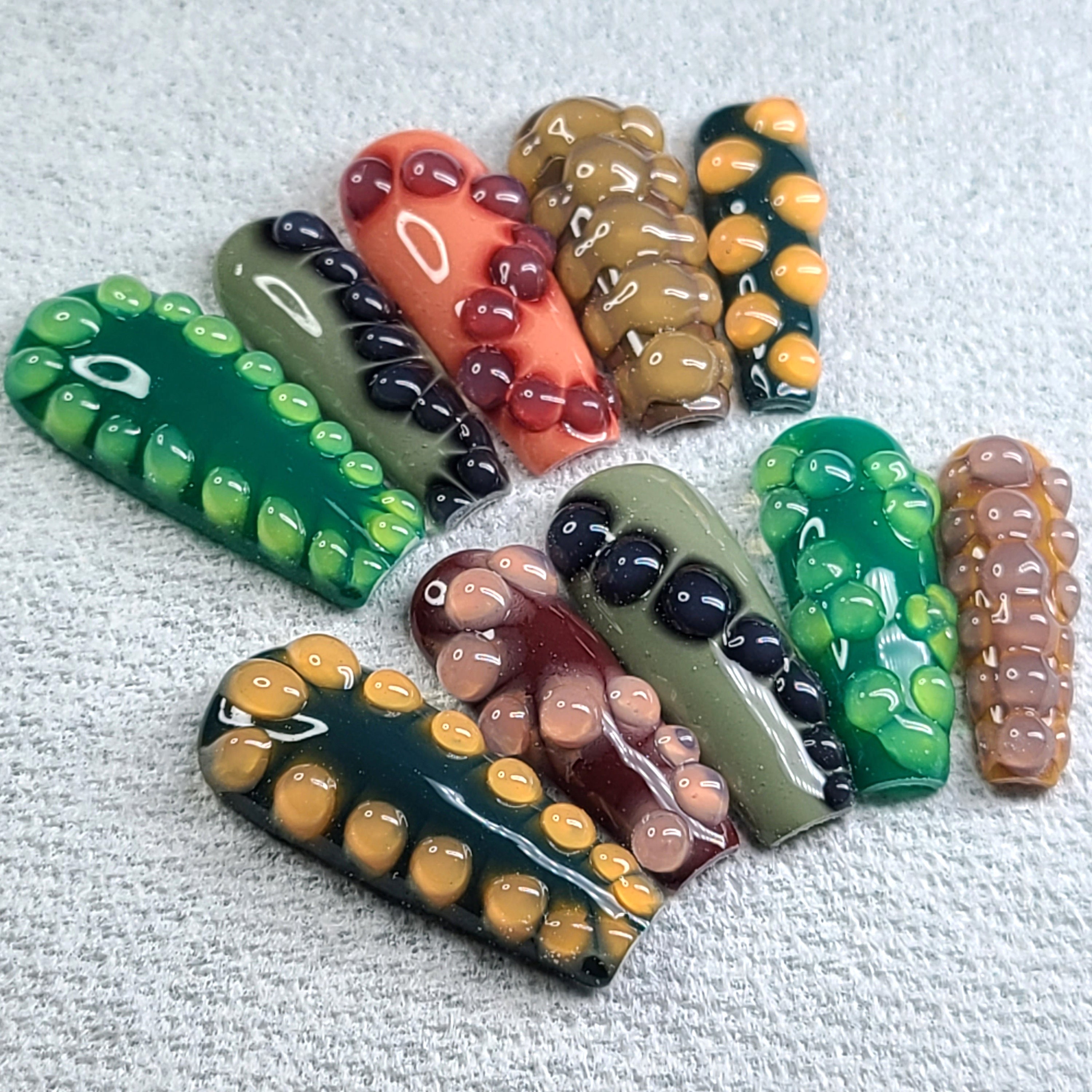 Multi-colored 3D Grunge Candy | Tactile | Set of 10 | Hand-painted ...