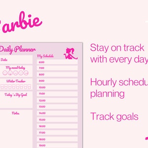 Printable Barbie Daily Planner Barbie to Do List Digital Barbie Planner ...