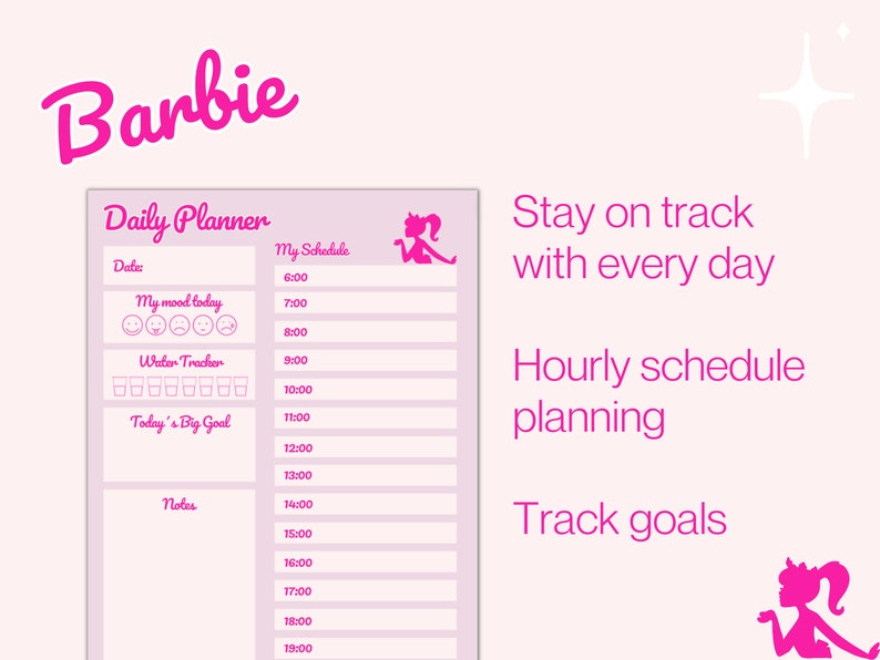 Printable Barbie Daily Planner Barbie to Do List Digital Barbie Planner ...