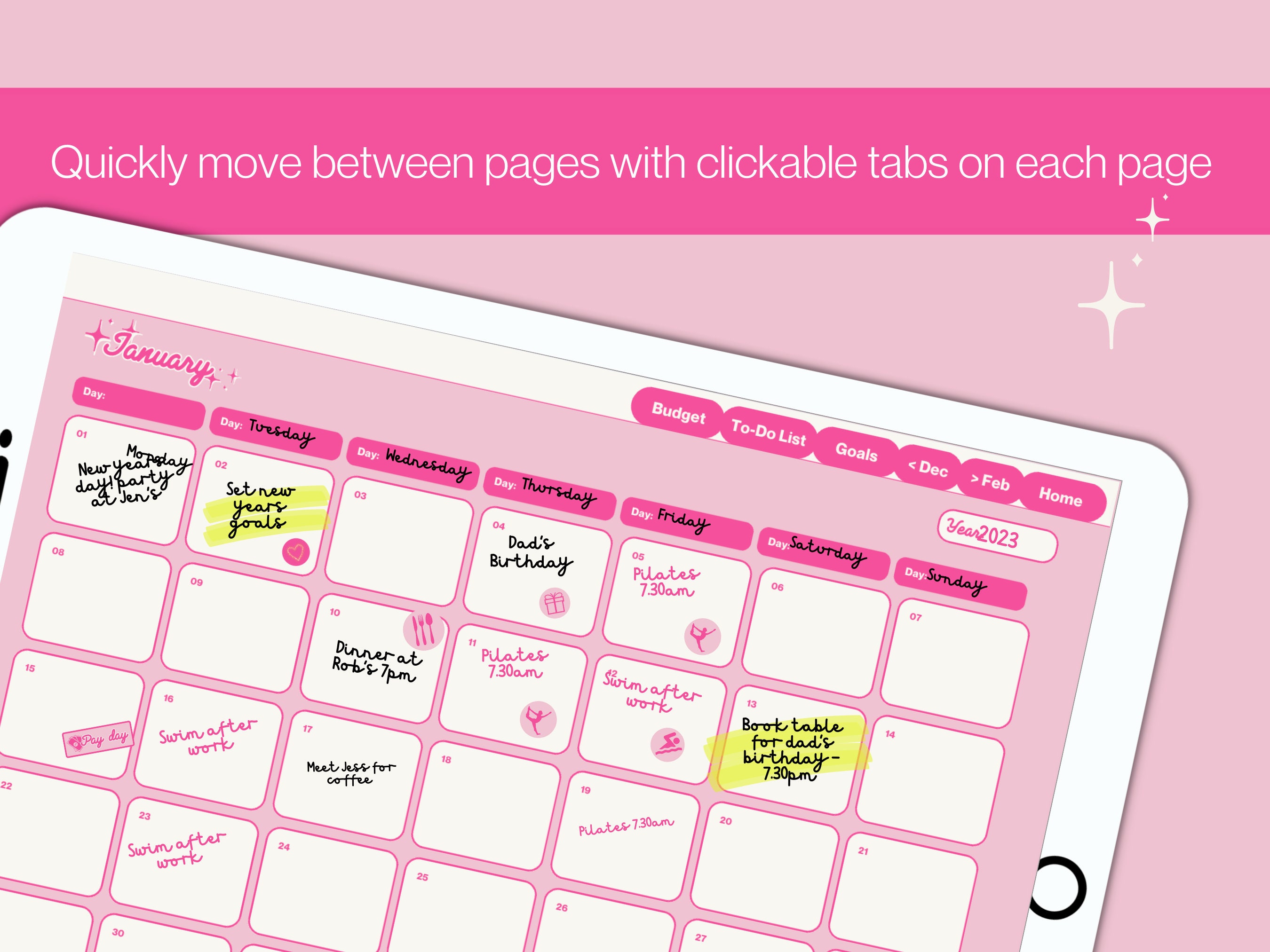 Digital Barbie Planner Undated Barbie Monthly Planner Barbie Digital ...