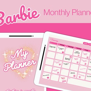 Digital Barbie Planner Undated Barbie Monthly Planner Barbie Digital ...