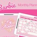 Digital Barbie Planner Undated Barbie Monthly Planner Barbie Digital ...