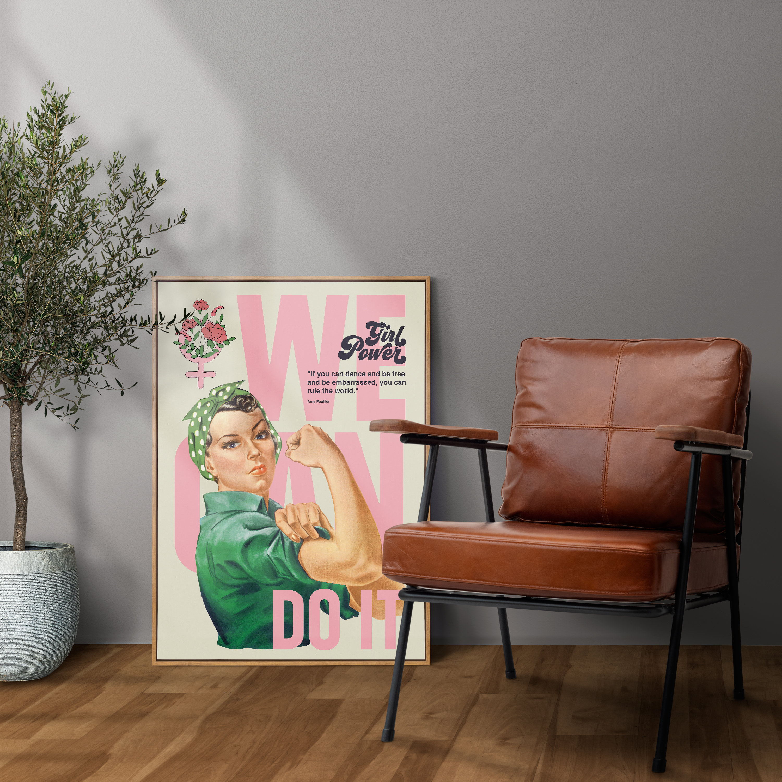 Vintage Girl Power Poster ,typography, Art Print, Kitchen Wall Decor ...