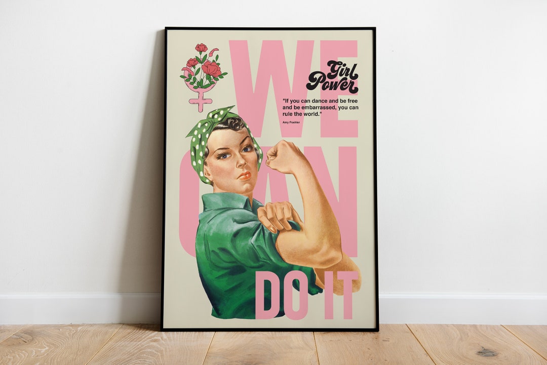 Vintage Girl Power Poster ,typography, Art Print, Kitchen Wall Decor ...