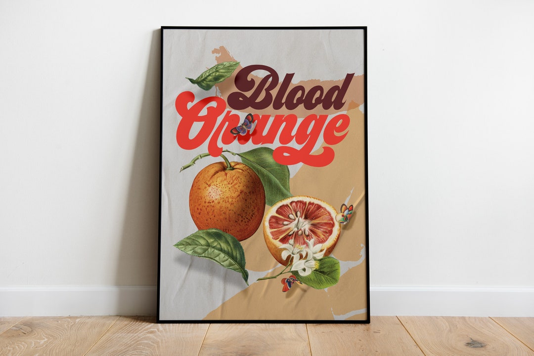 Vintage Orange Fruit Poster ,typography, Art Print, Kitchen Wall Decor ...