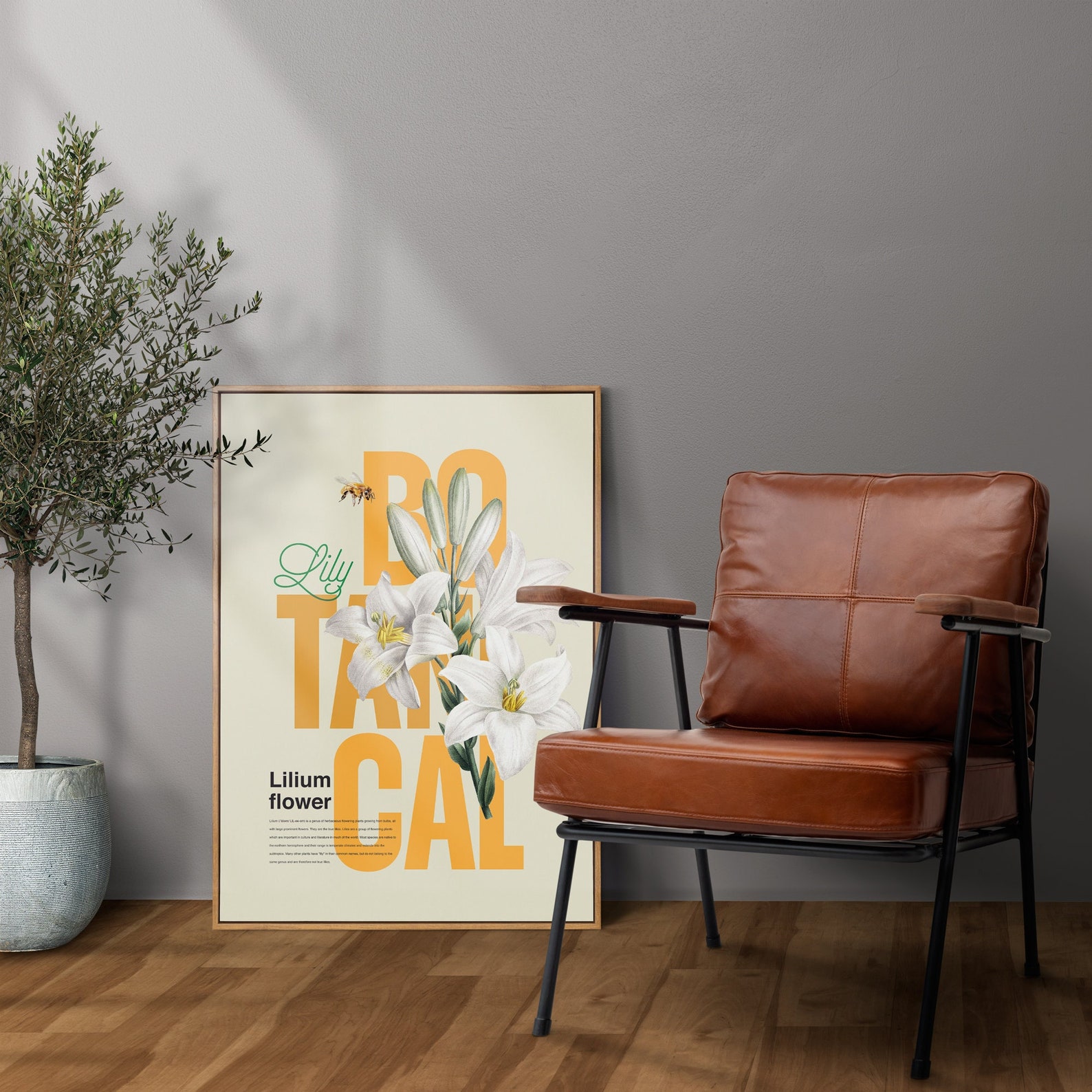 Vintage Lilium, Lily, Botanical Poster ,typography, Art Print, Wall ...