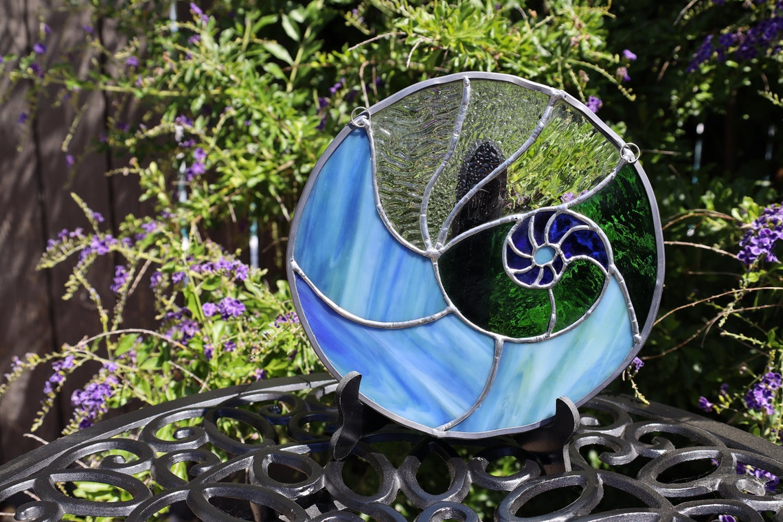 Stained Glass Nautilus Sun-catcher - Etsy