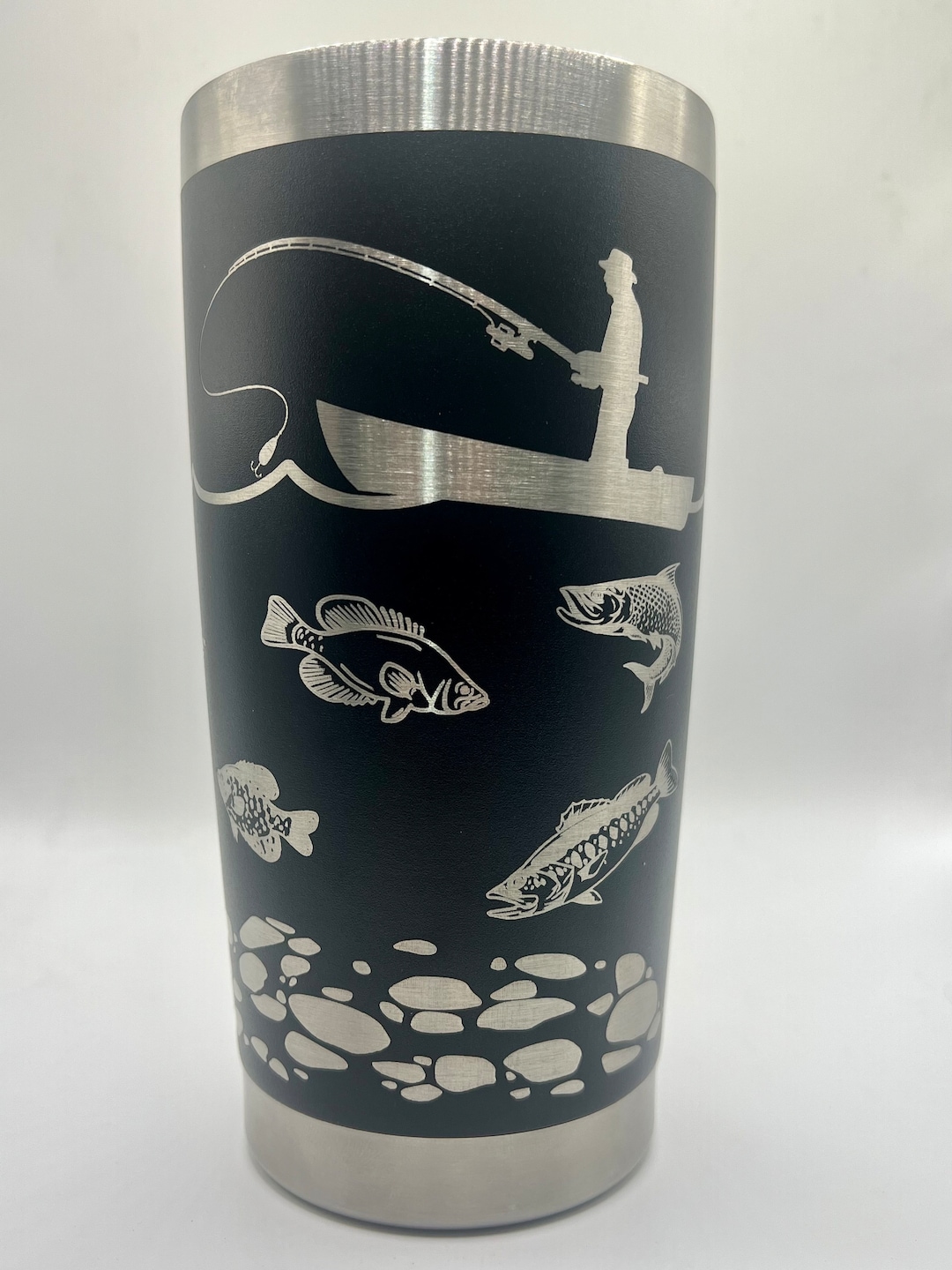 Gone Fishing Laser Engraved Tumbler - Signature Design - Perfect for ...