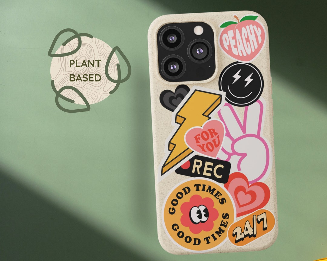 GROOVY Retro Sticker Aesthetic Biodegradable Phone Case iPhone 13 12 11 ...