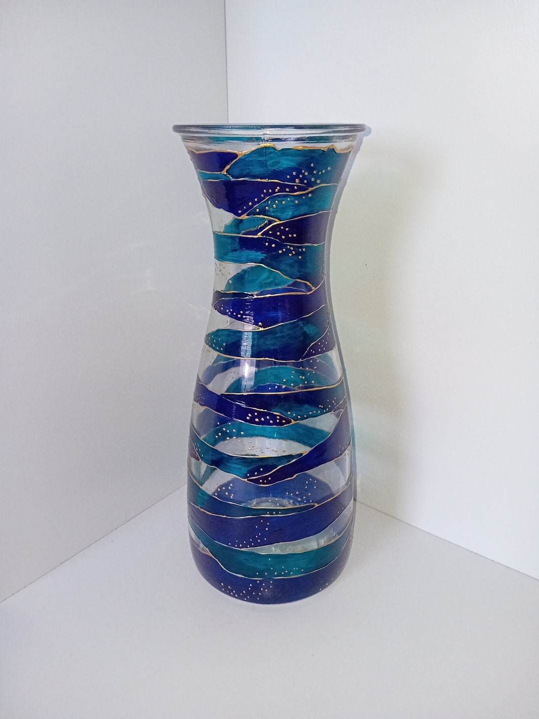 Ocean Wave Vase, Handpainted, Decanter, Unique Gifts, Handcrafted ...