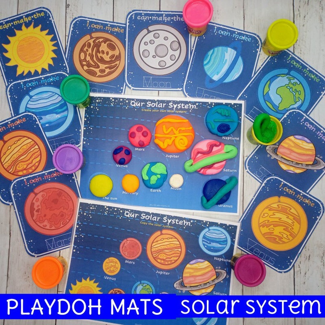 Solar System Outer Space Play Doh Mats Fine Motor Skills Visual Cards ...