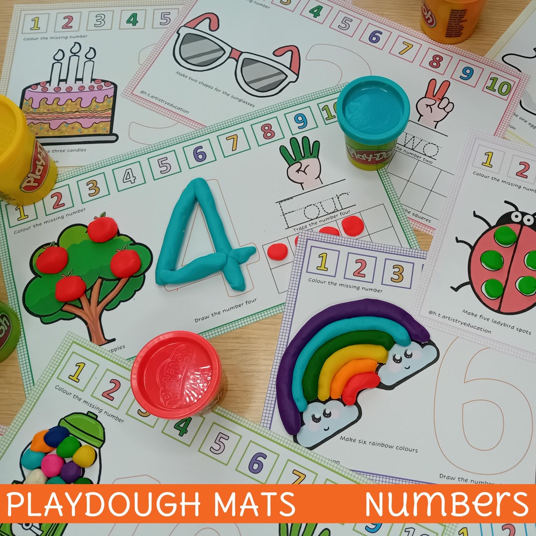 Preschool Printables Numbers 1-10 Play Doh Mats Toddler Activities ...