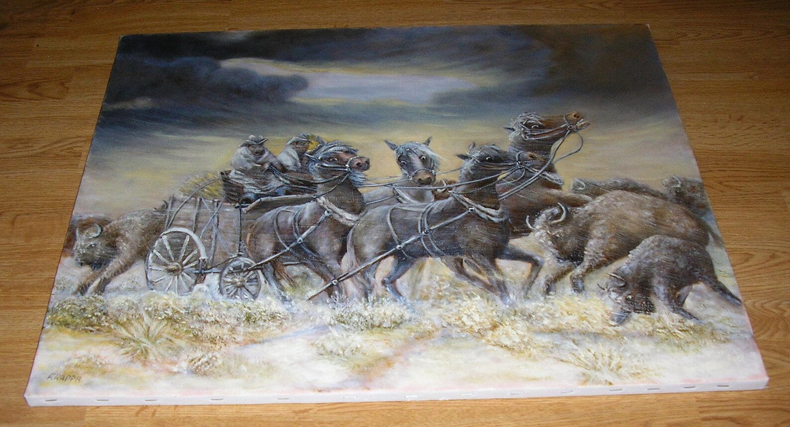 Vintage Cowboy Brown Draft Horses Bull Cow Steer Cattle Beef Range ...