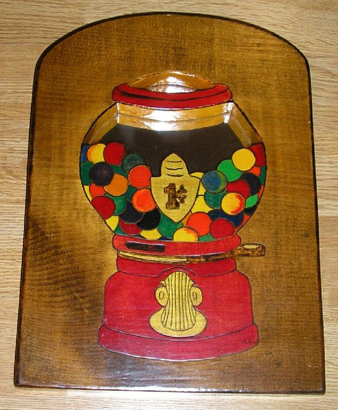 Vintage Hand Crafted Pyrography Artisan Wood Burning Carved Carving ...