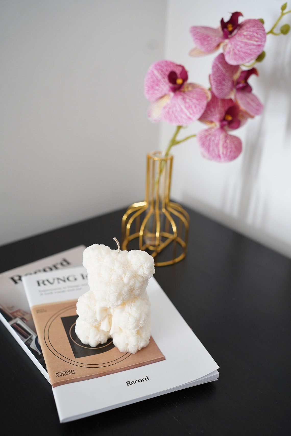 Hand-poured Rose Teddy Candle – Unique Rose-shaped Teddy Bear Candle ...