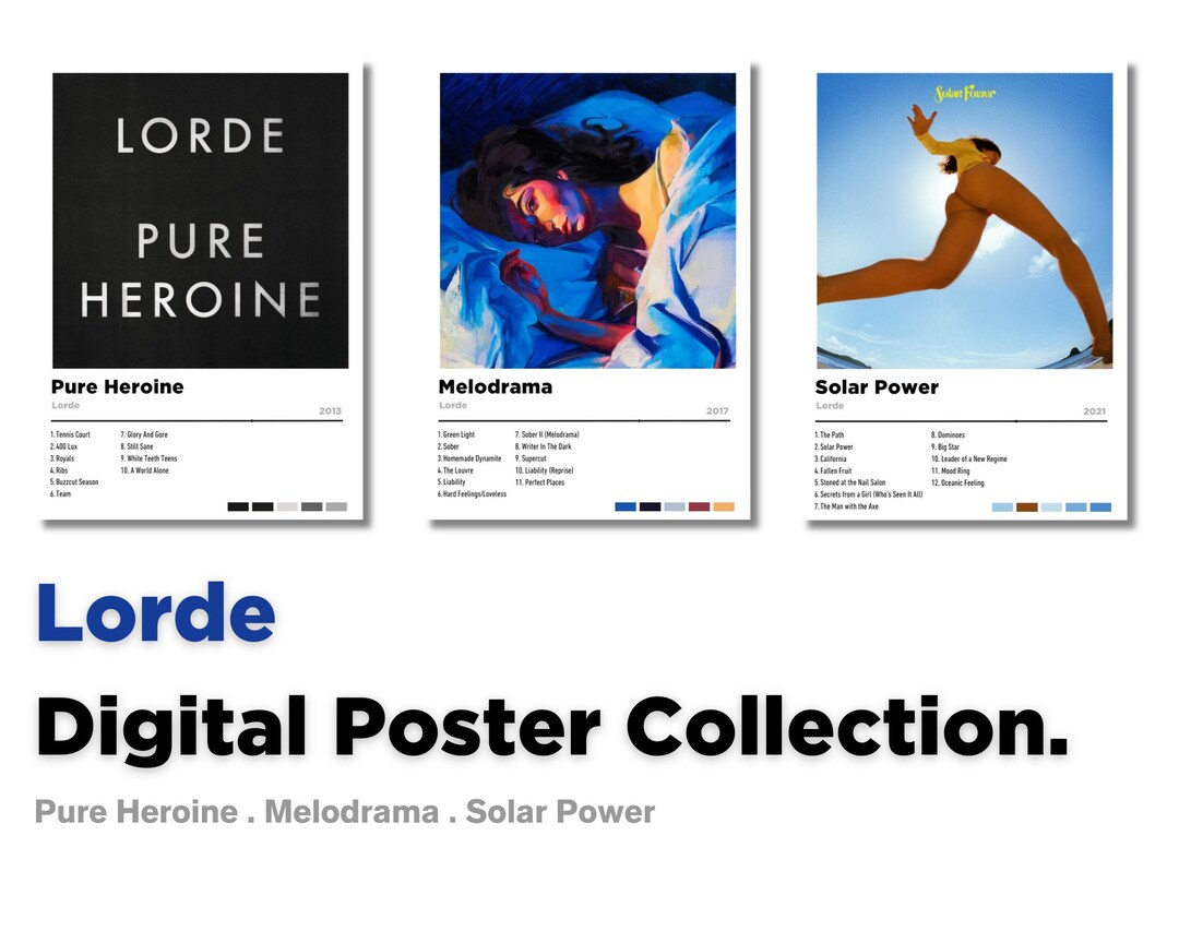 Lorde Digital Poster Collection Set of 3 Digital Posters Digital Album ...