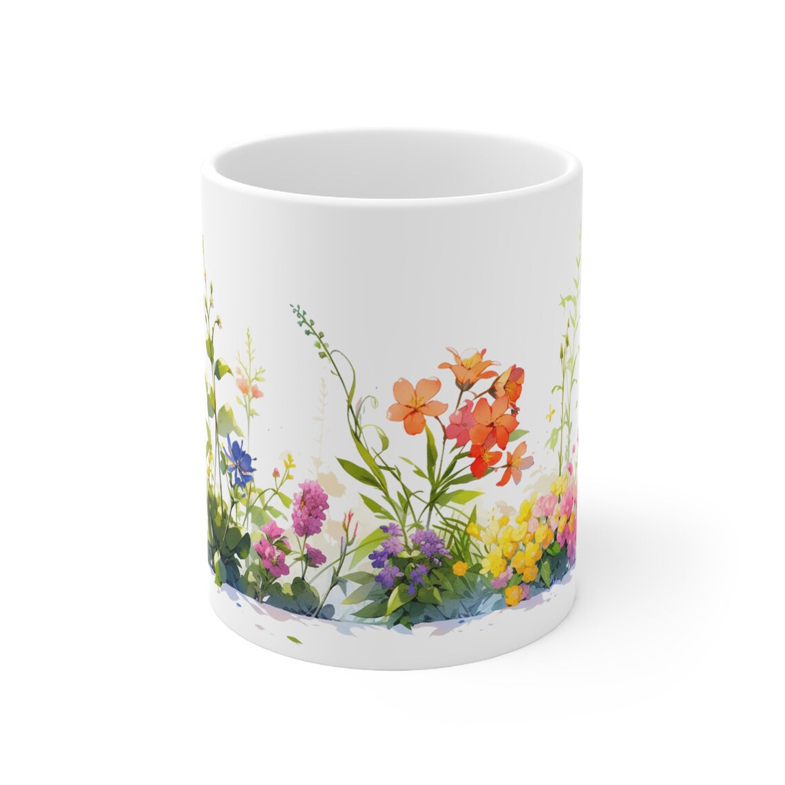 Pressed Flowers Mug, Wildflowers Cottage Core Coffee Mug, Vintage ...