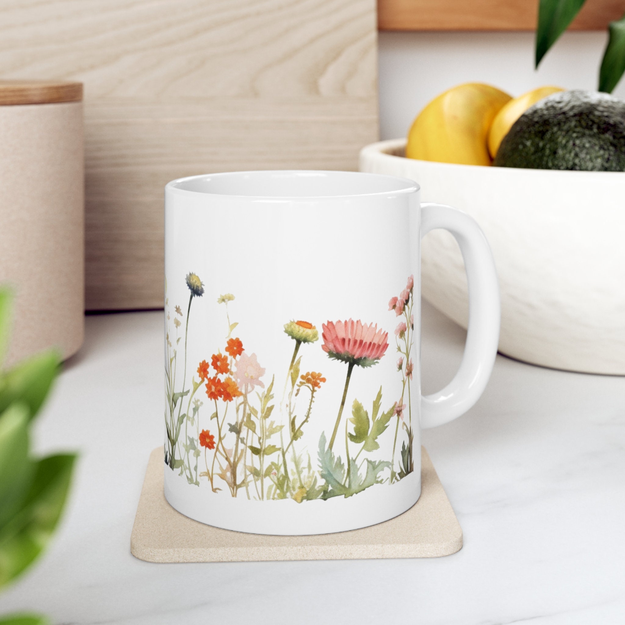Pressed Flowers Mug Wildflowers Cottage Core Coffee Mug - Etsy