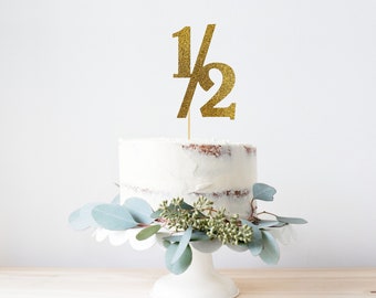 Half Birthday Cake Topper | 1/2 Birthday Girl Cake Topper | Rose Gold ...