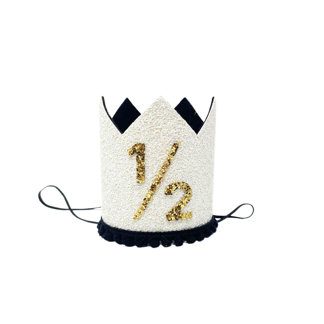 Half Birthday Party Crown | Black Party Crown | Half Birthday Boy ...
