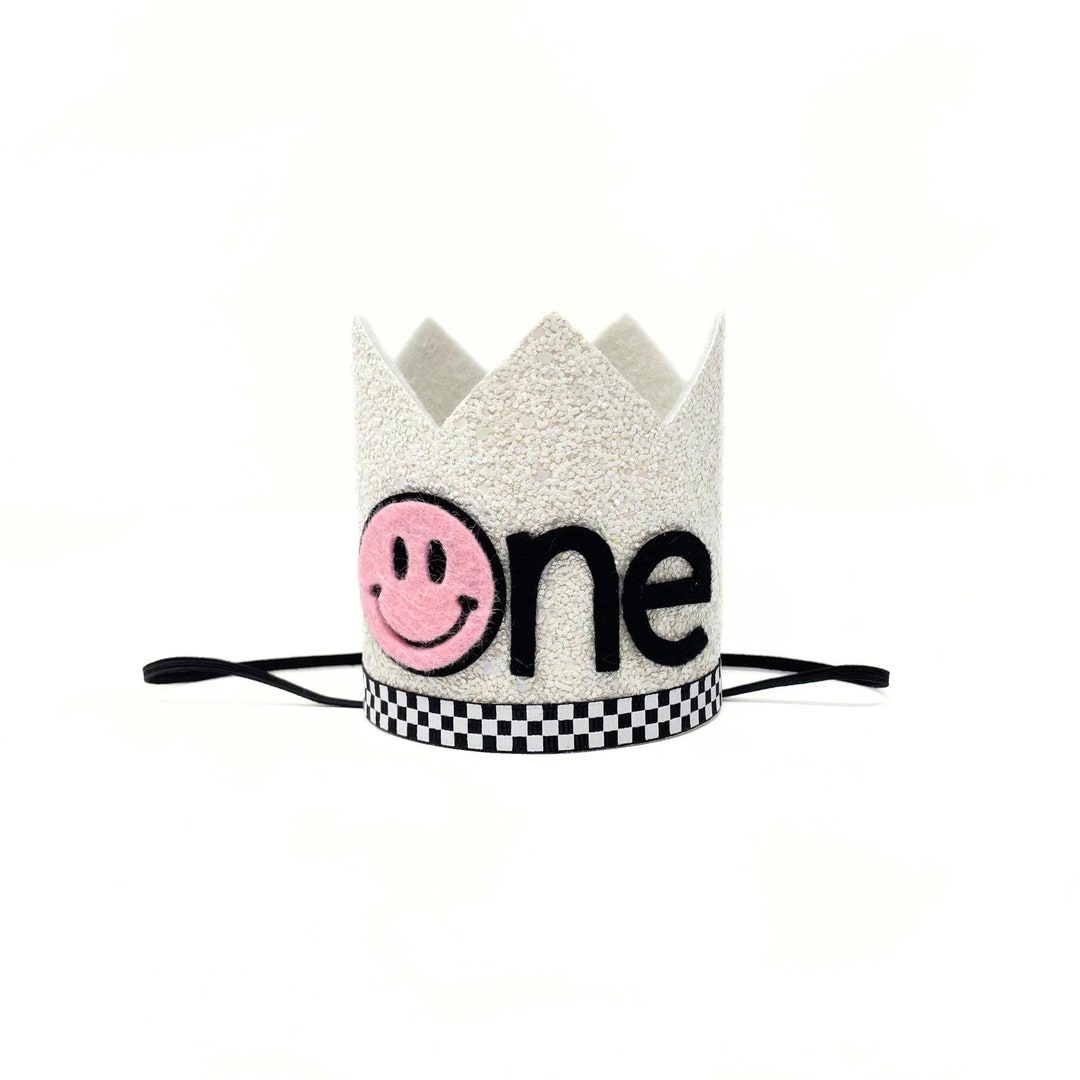 One Happy Dude Crown | First Birthday Smiley Face Party Hat | One Happy ...