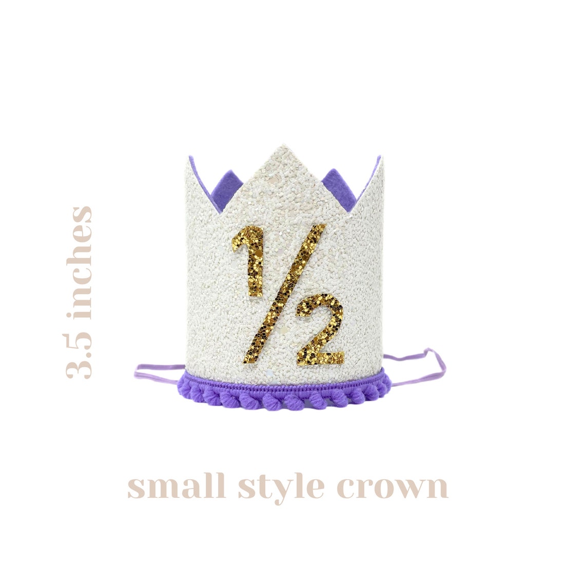 Half Birthday Party Crown Purple Party Crown Half Birthday Girl Glitter ...