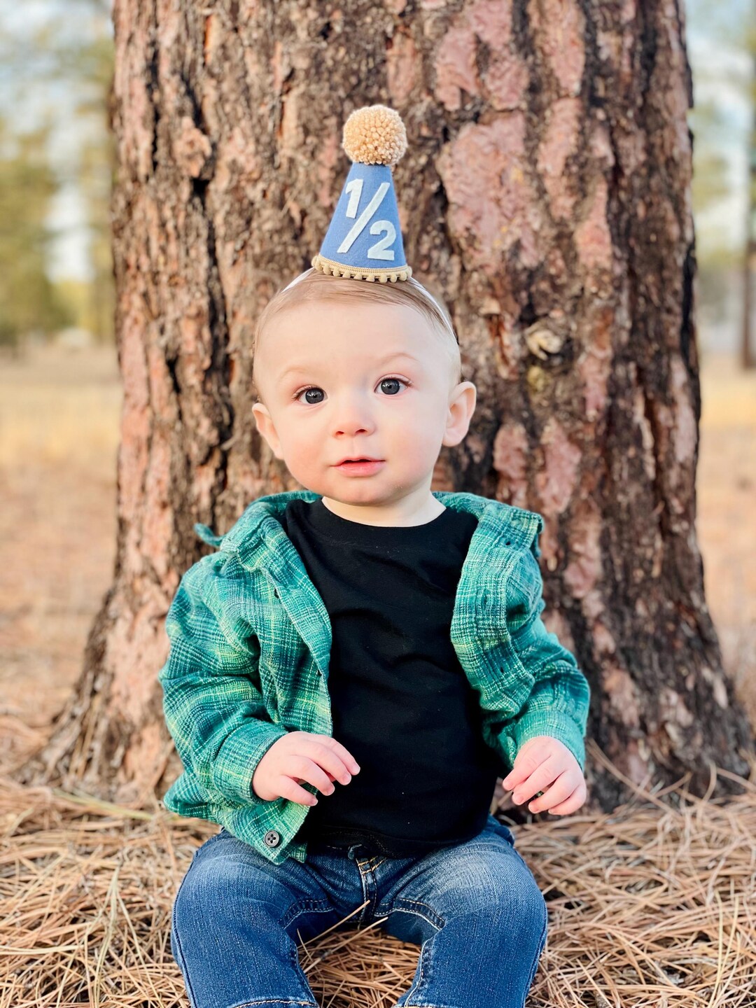 Half Birthday Boy Party Hat | Half Birthday Boy Outfit | Blue Party Hat ...