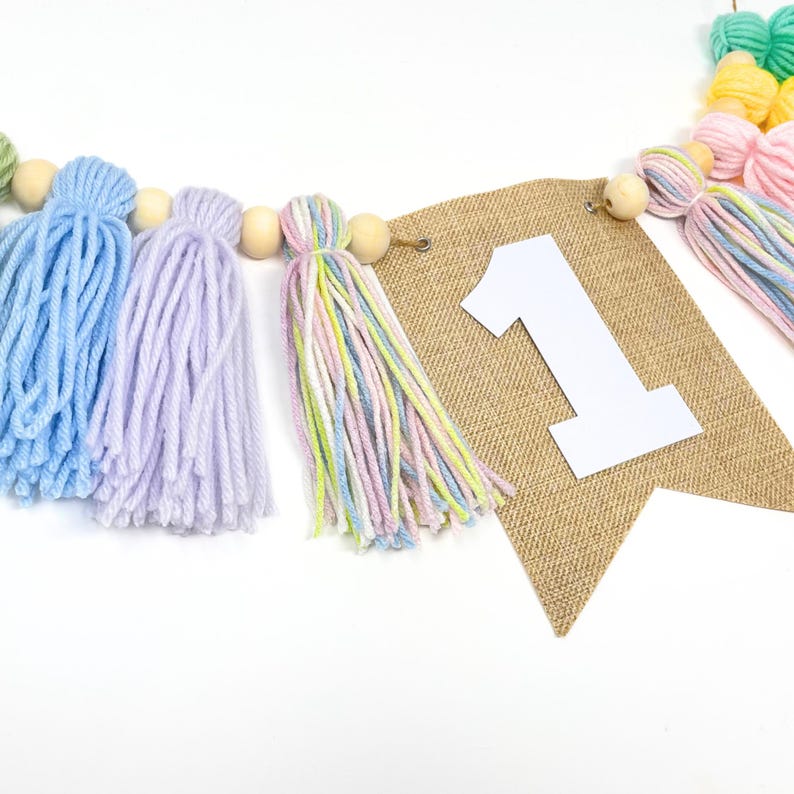 Pastel Rainbow High Chair Banner | First Birthday High Chair Banner ...
