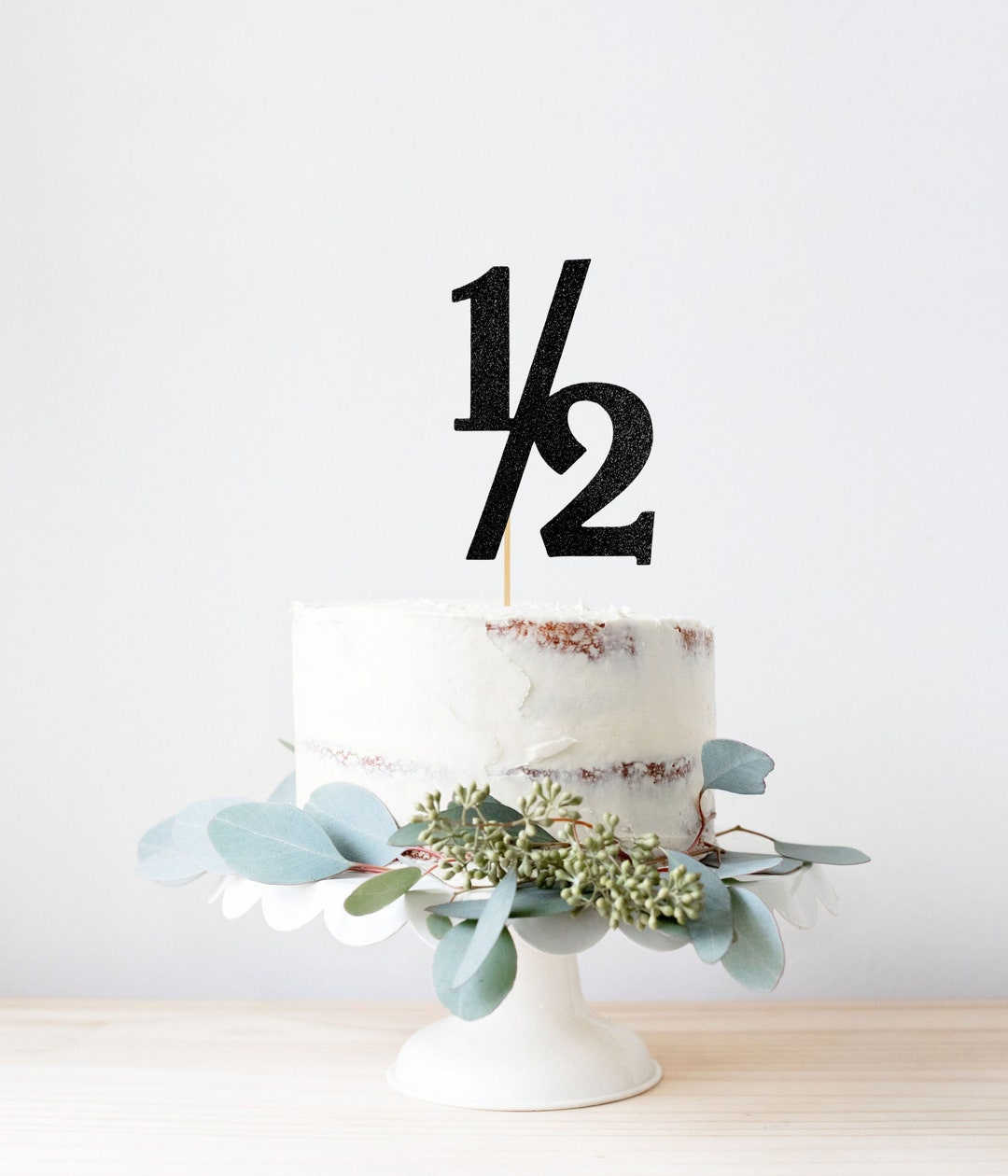 Half Birthday Cake Topper | 1/2 Birthday Boy Cake Topper | Black ...