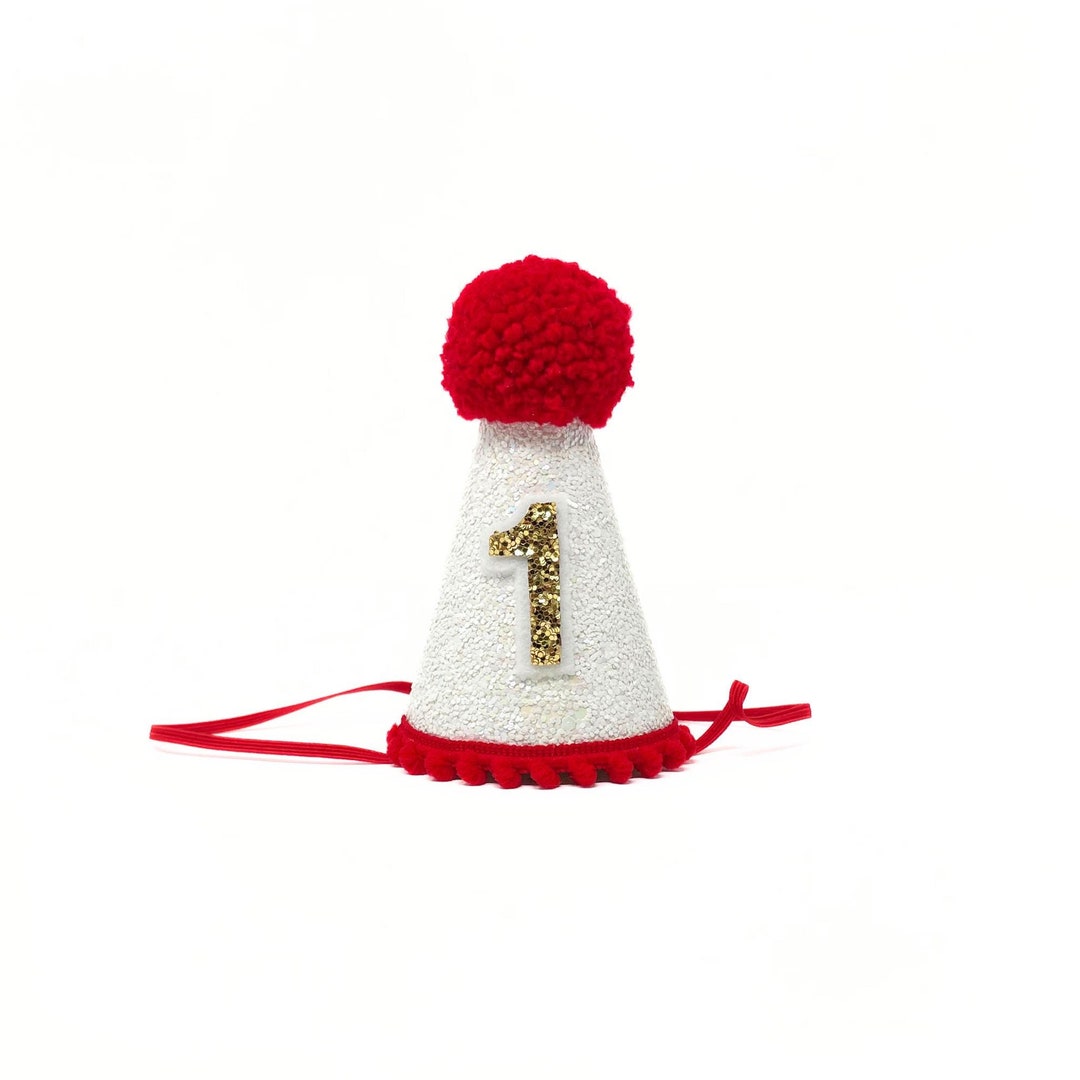 1st Birthday Boy Party Hat | Red & White Party Hat | First Birthday Boy ...