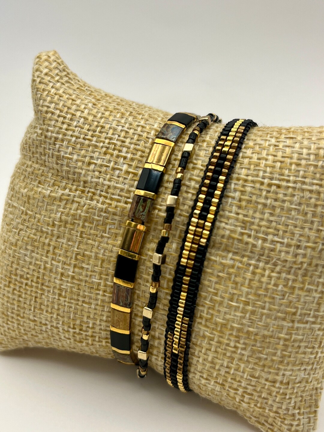 Set of 3 Glass Beads Bracelets - Etsy