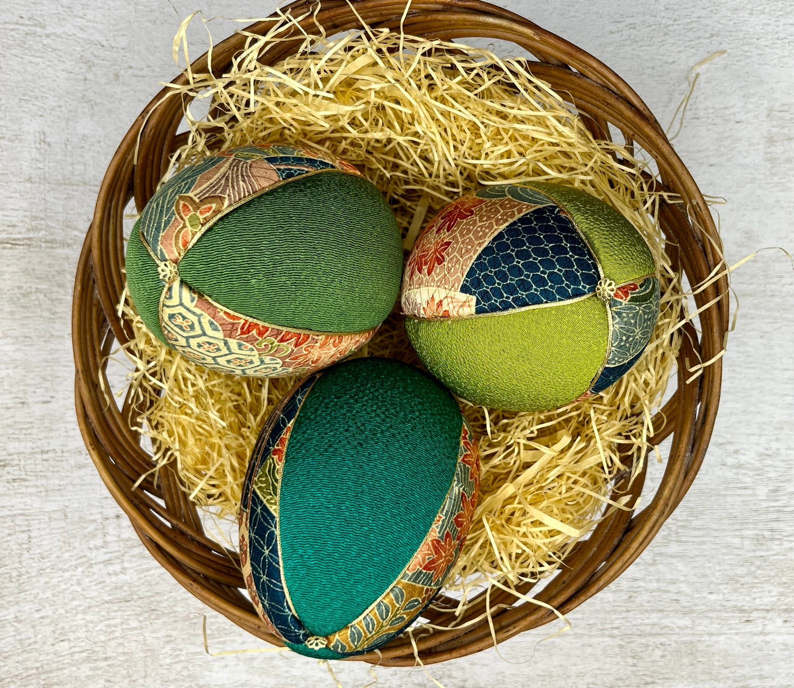Japanese Silk Easter Egg Ornament | Handmade Easter Decoration Gift ...