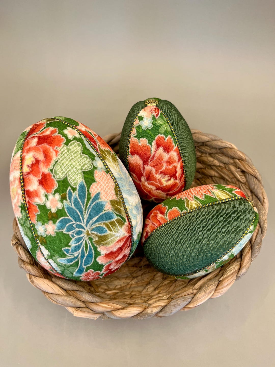 Japanese Easter Decoration | Easter Egg Set | Kimono Japanese Fabric ...