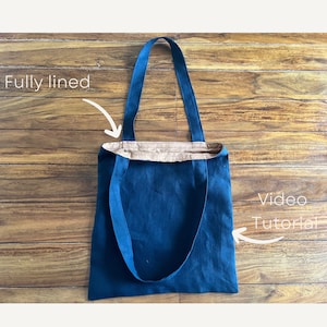 Lined Tote Bag PDF Sewing Pattern DIY - Etsy