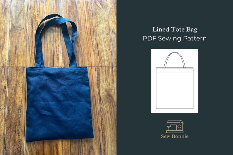 Lined Tote Bag PDF Sewing Pattern DIY - Etsy
