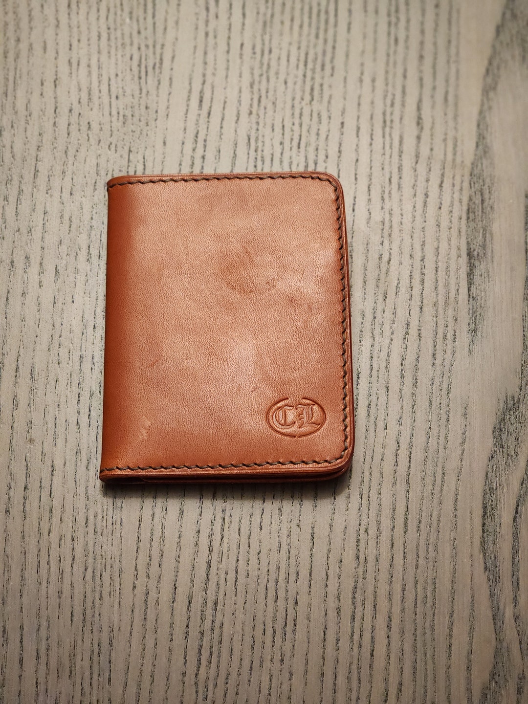Vertical Bifold Wallet - Suede Lined, Full Grain American Leather - Etsy