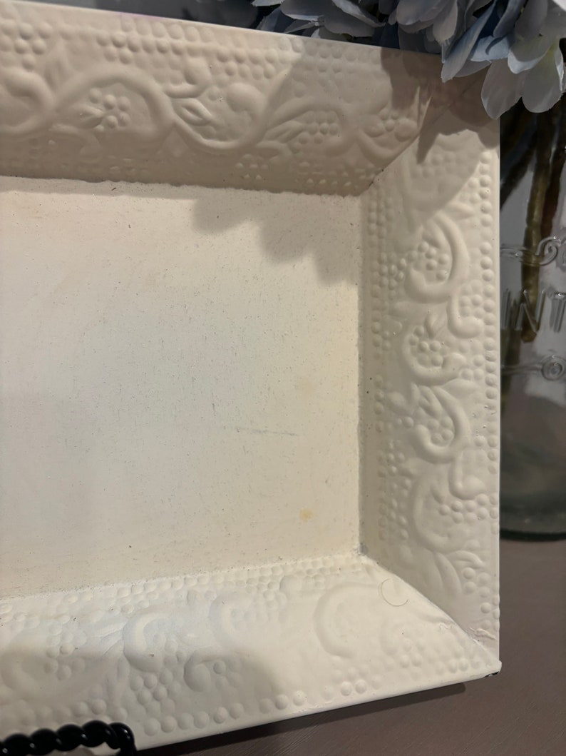Off White Rectangle Metal Tray - Etsy