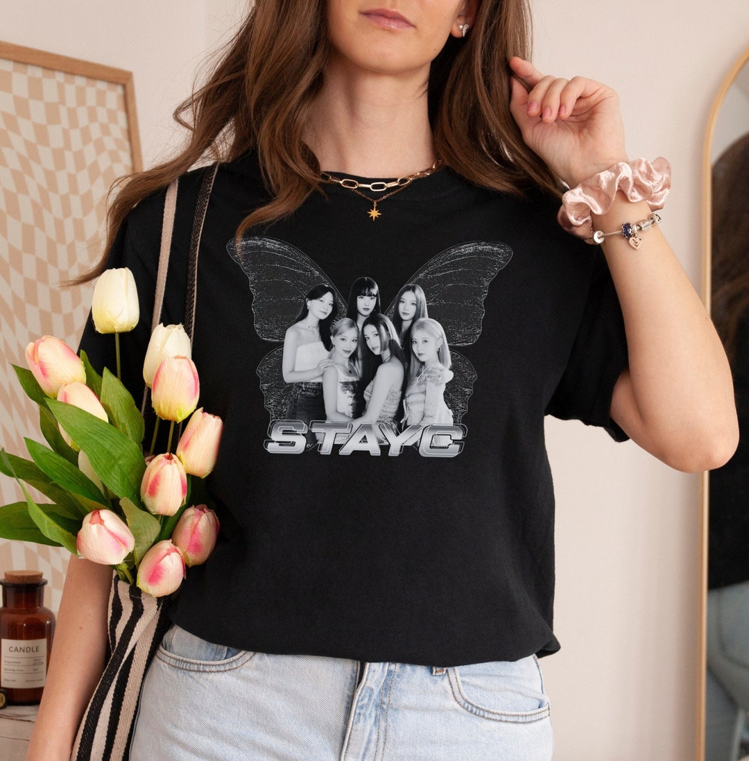 STAYC Butterfly Tee, 1st World Tour, Stayc Kpop Group Shirt, Yoon, Si ...