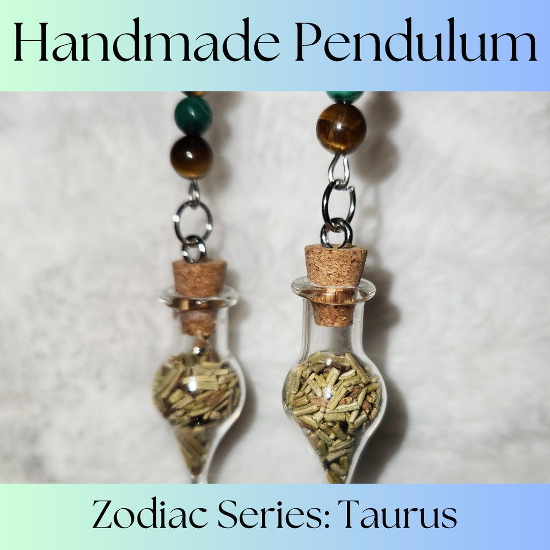 Zodiac Divination Pendulum Series: Taurus - Malachite, Tiger Eye ...