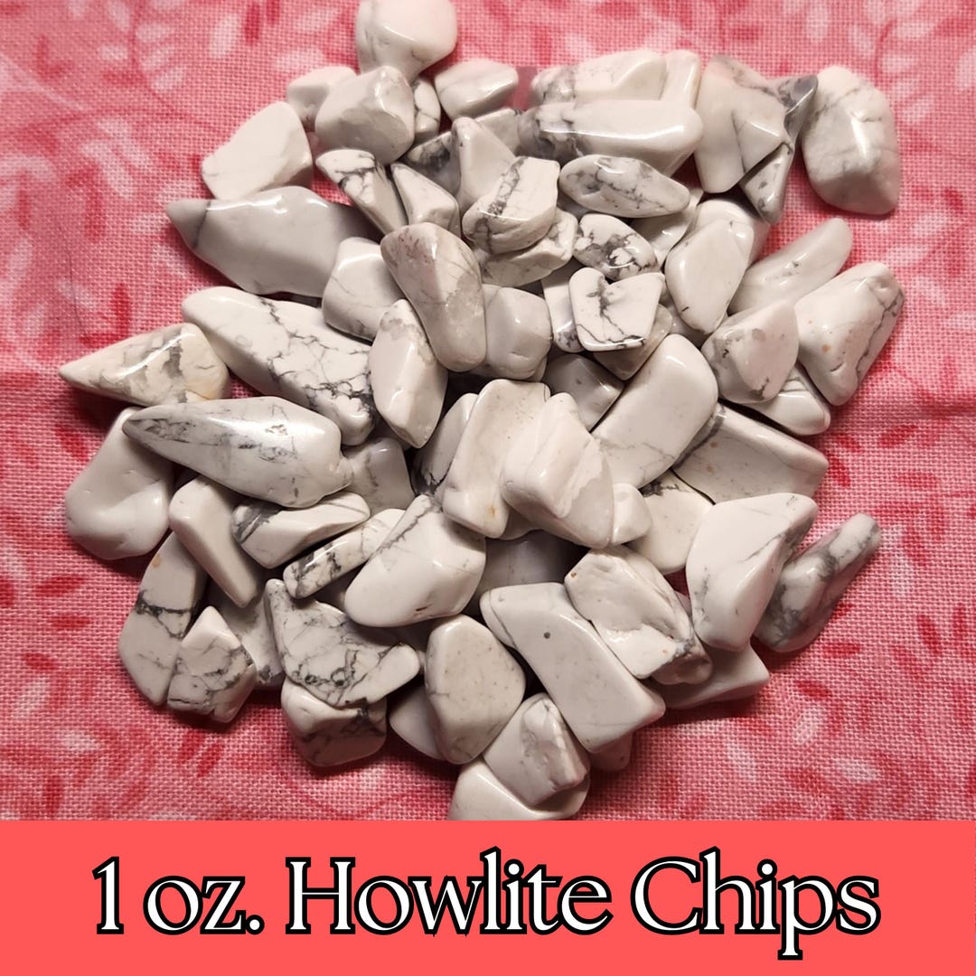 Howlite Chips, Natural Gemstone Beads, Polished White Howlite, Bulk ...