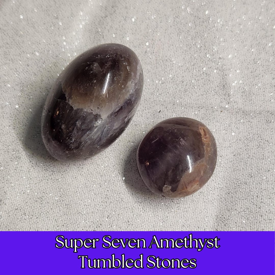 Super Seven Amethyst Tumbled Stones - Rare Crystal - Spiritual, Crystal ...