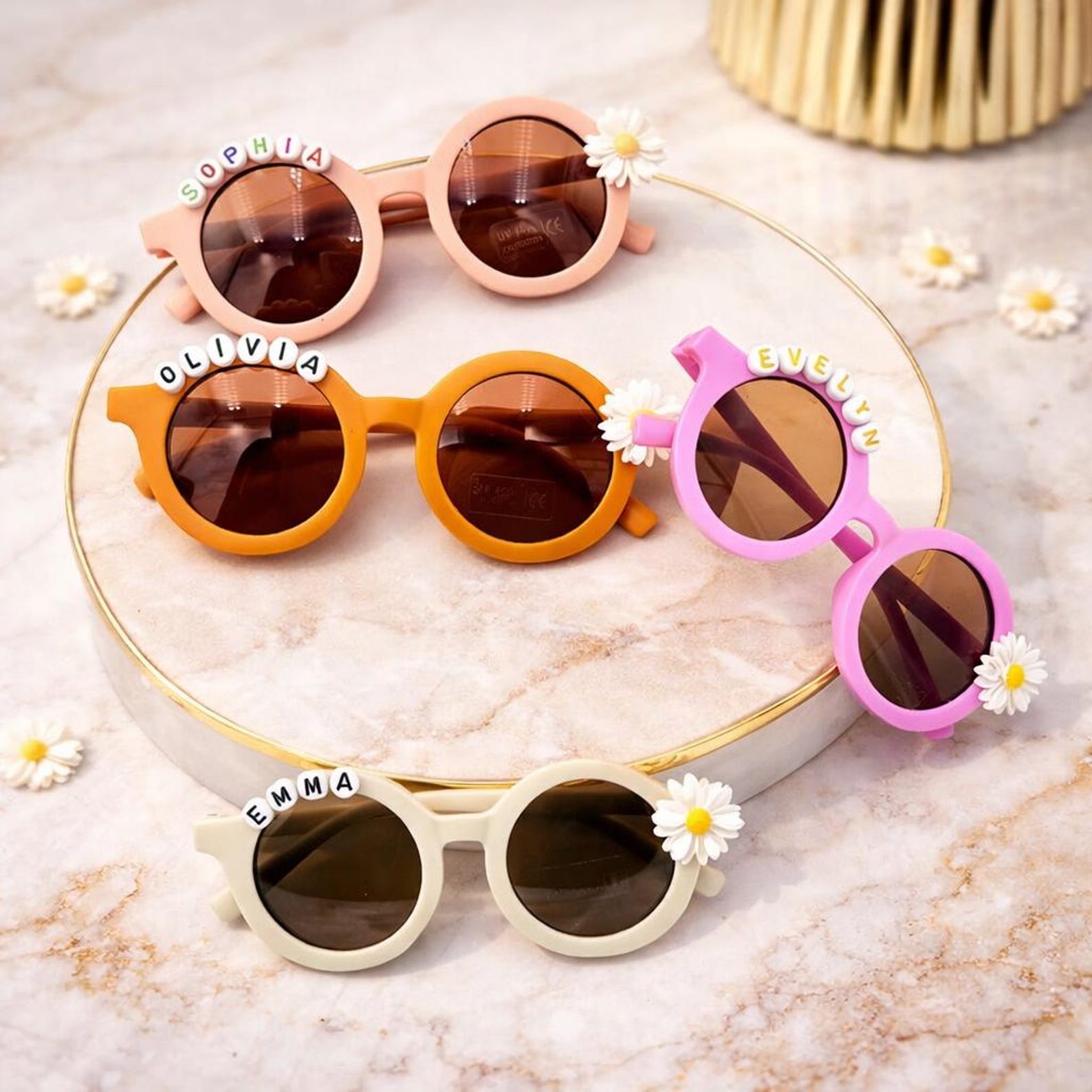 Floral Daisy Girls Personalized Sunglasses | Birthday Gift Sunglasses ...